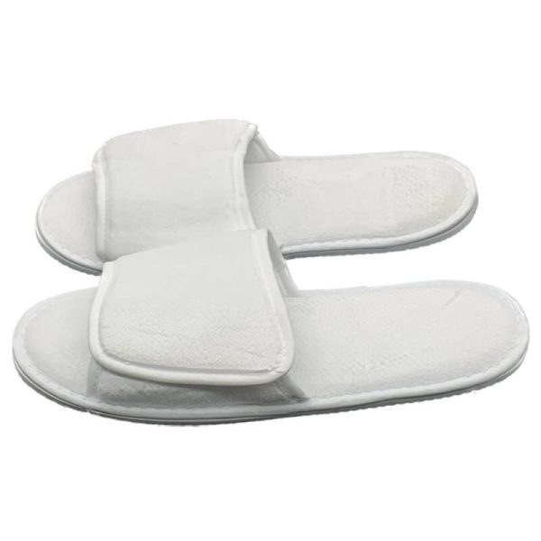 Sublimation White Polyester Open Toe Hotel Slipper