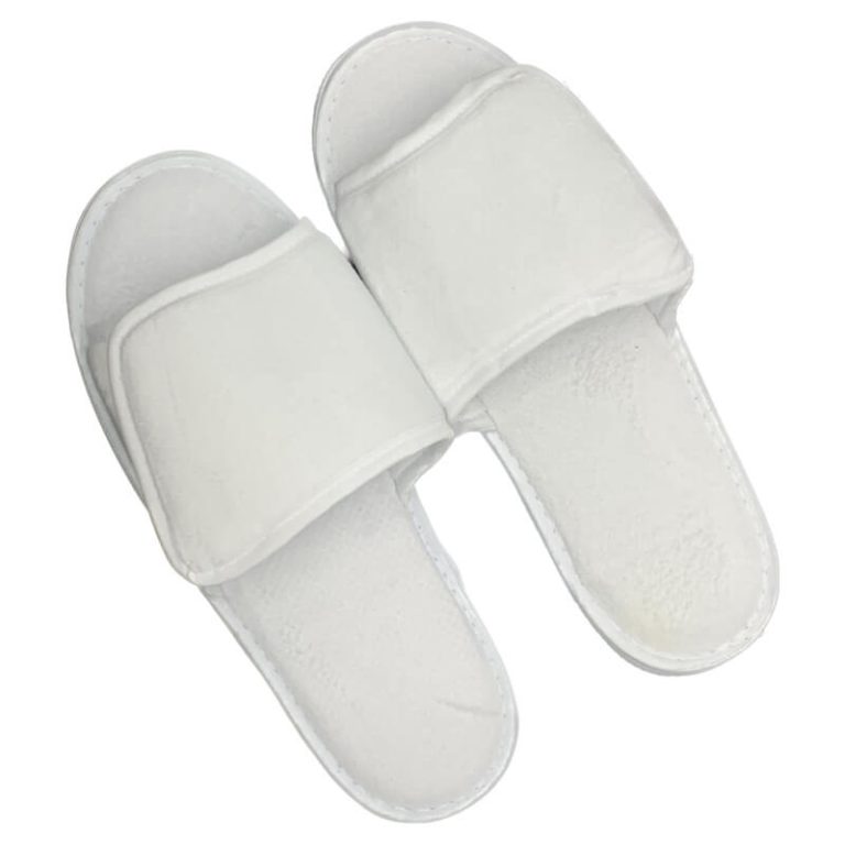 Sublimation White Polyester Open Toe Hotel Slipper