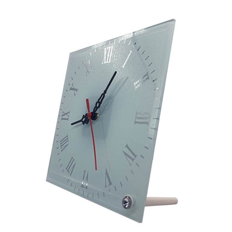 Sublimation glass square clock with nr's | Titan Jet Africa
