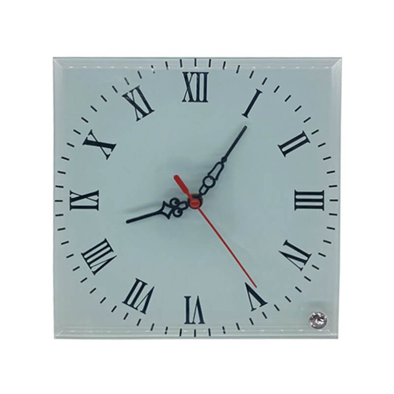 Sublimation glass square clock with nr's | Titan Jet Africa