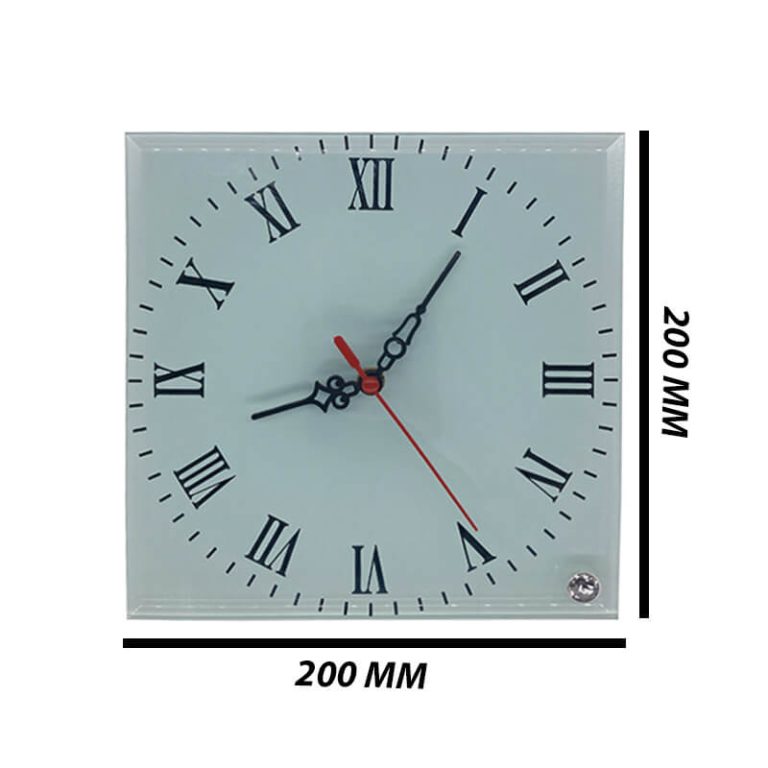 Sublimation glass square clock with nr's | Titan Jet Africa