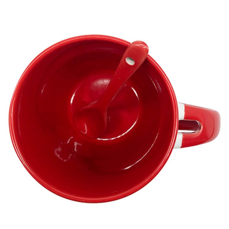 12oz Red Ceramic Mug With Spoon | Titan Jet Africa