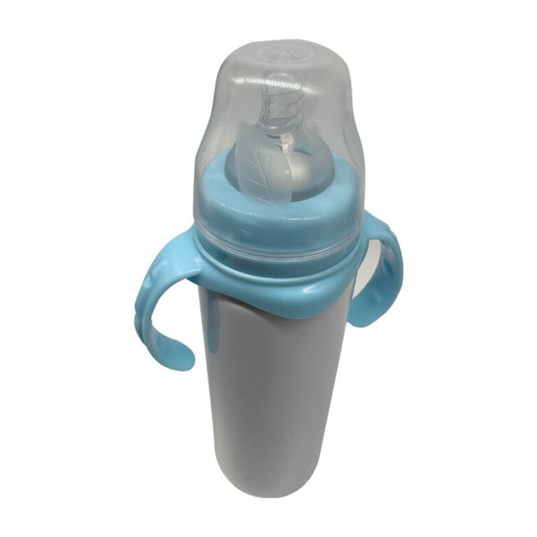 Sublimation 350ml Blue Cap Stainless Steel Baby Milk Bottle