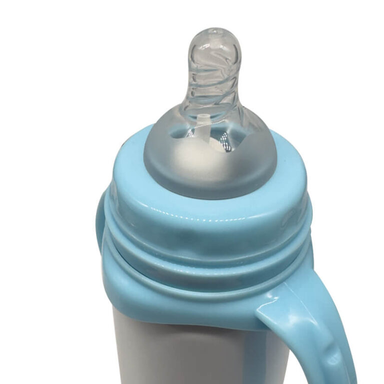 Sublimation 350ml Blue Cap Stainless Steel Baby Milk Bottle
